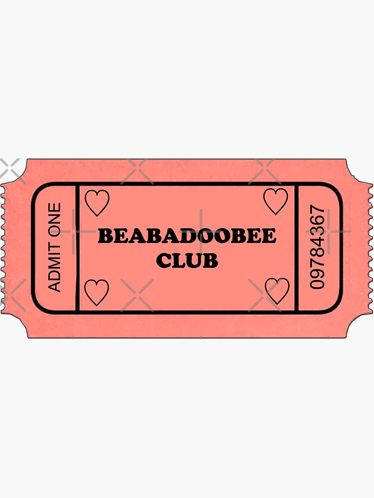 "BEABADOOBEE CLUB TICKET" Sticker for Sale by BLUE-ORANGE | Redbubble