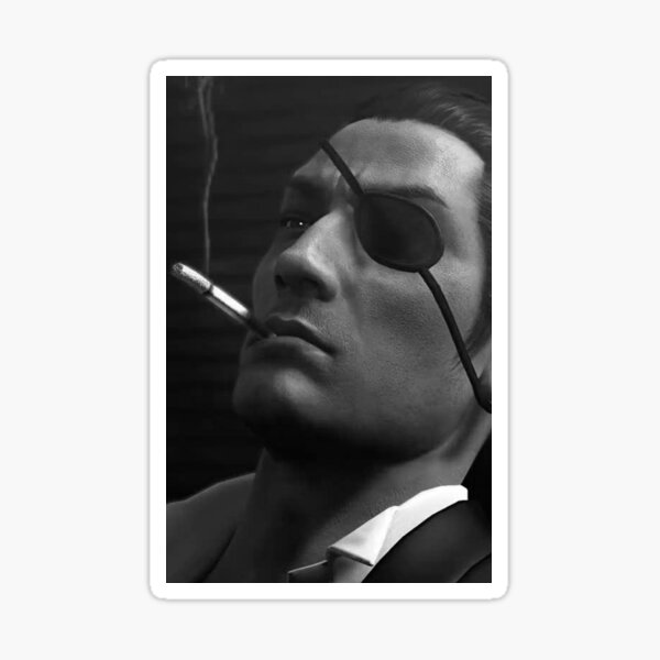 "Goro Majima moody smoking" Sticker for Sale by thehollowpoint | Redbubble