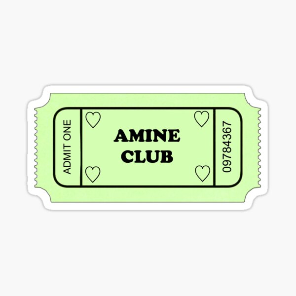 "AMINE CLUB TICKET" Sticker for Sale by BLUE-ORANGE | Redbubble