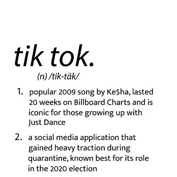 "Tik Tok definition" Sticker for Sale by nredkar | Redbubble