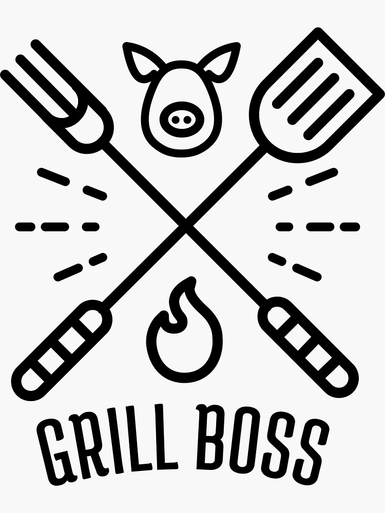 "Grill Boss" Sticker for Sale by Coolshirts262 | Redbubble
