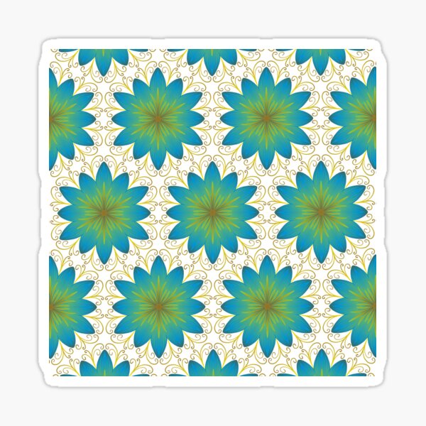 "Blue Green Floral Print" Sticker for Sale by AmitaModi | Redbubble