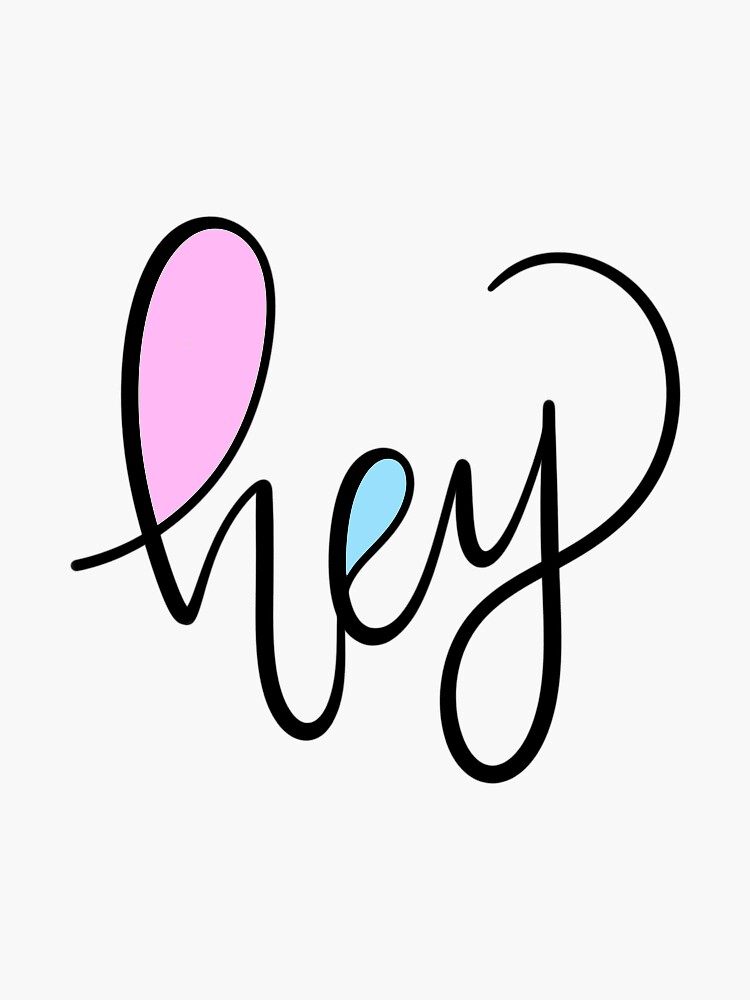 "Hey" Sticker by dinasdoodles | Redbubble