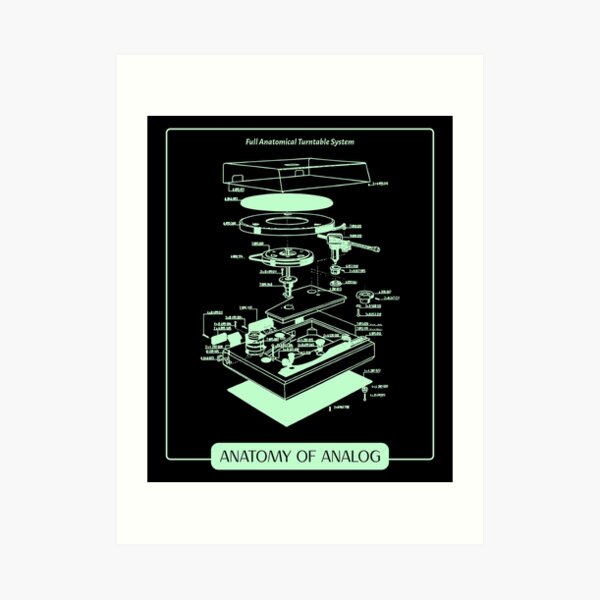 "Anatomy of Analog. Record Player Exploded View. Dark Background" Art ...