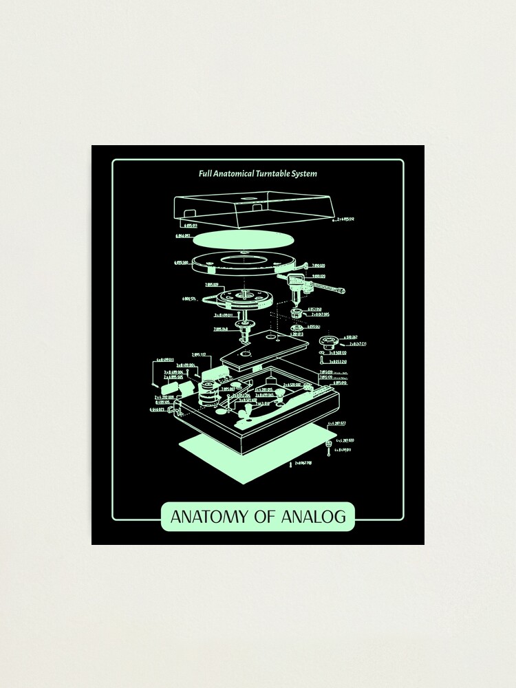 "Anatomy of Analog. Record Player Exploded View. Dark Background ...