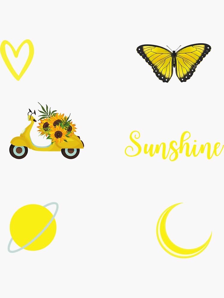 "Yellow Hydro Flask Sticker Pack" Sticker by mariagmayorga | Redbubble