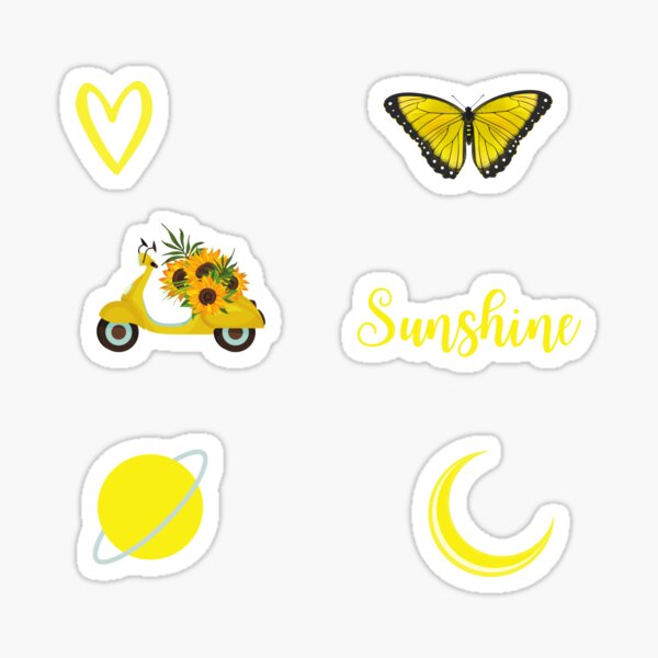 "Yellow Hydro Flask Sticker Pack" Sticker by mariagmayorga | Redbubble