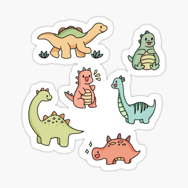 "Happy Dinosaur Sticker Pack" Sticker by Ayshae | Redbubble