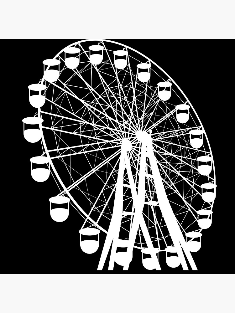 "Black and white Ferris Wheel" Sticker by Meson1 | Redbubble