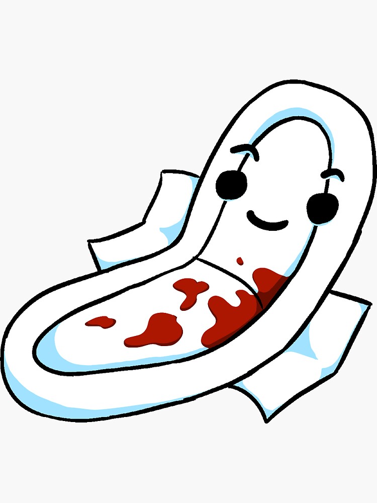 "Happy Cartoon Menstrual Pad" Sticker for Sale by jaorozco | Redbubble