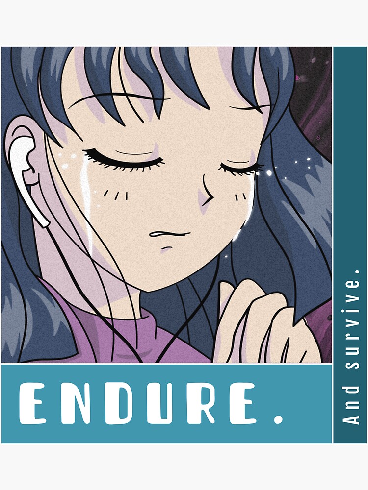 "Endure and Survive (Retro Anime)" Sticker for Sale by TokyoNerd ...