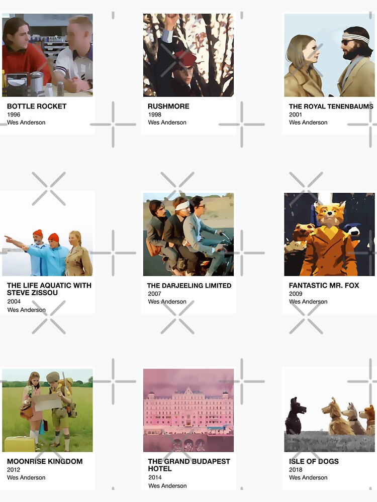 "Pantone Wes Anderson" Sticker for Sale by cinemafanatic | Redbubble
