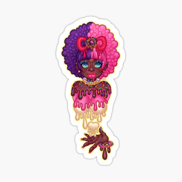"Dripping Donut Girl" Sticker for Sale by Gunkiss | Redbubble