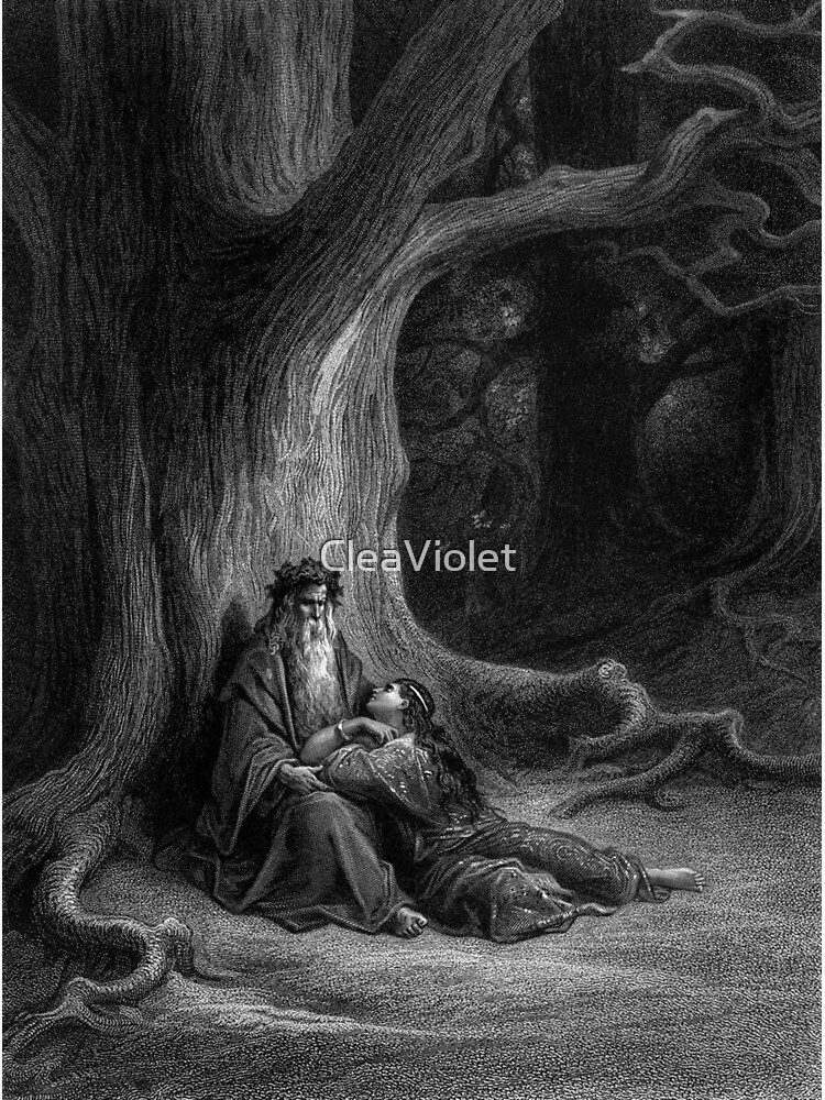 "The Beguiling of Merlin (Merlin and Vivien) by Gustave Doré" Poster ...
