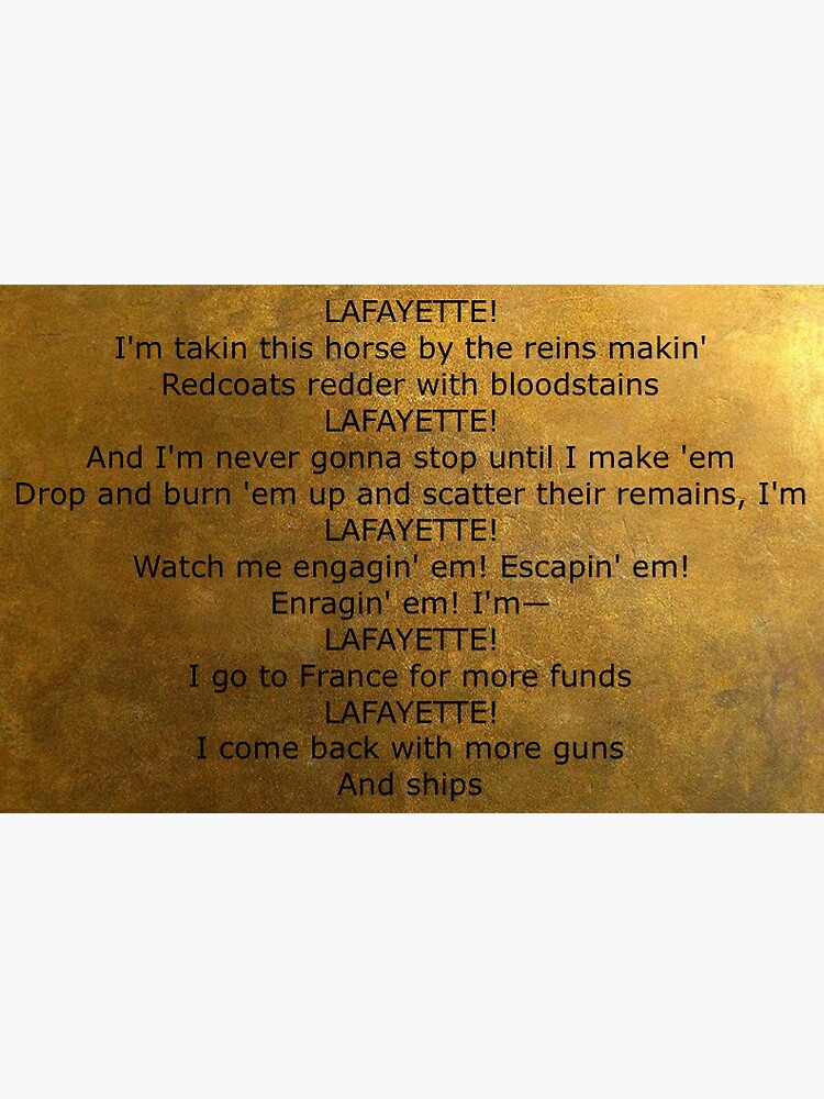 "'Guns and Ships' Hamilton Lyrics" Sticker for Sale by Kaceystjean ...