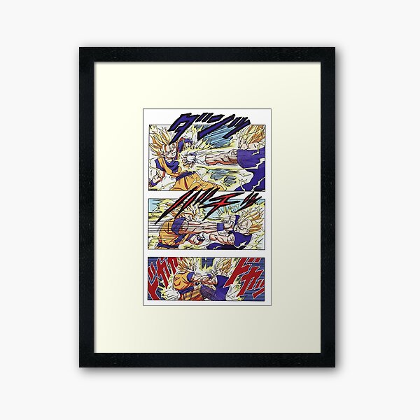 "Goku vs Majin Vegeta Manga Page" Framed Art Print for Sale by UrameshiMIDK | Redbubble