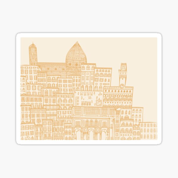 "Line Drawing of Florence Pastel" Sticker by camillarosee | Redbubble