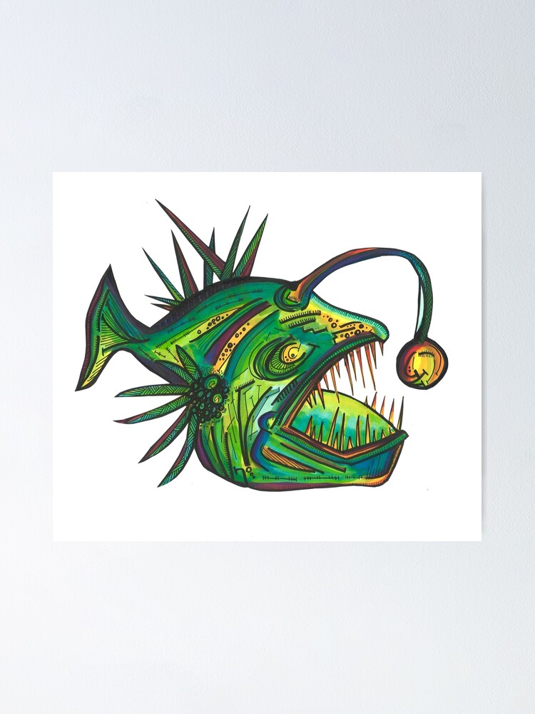 "Angler fish " Poster for Sale by theclecticfunk | Redbubble