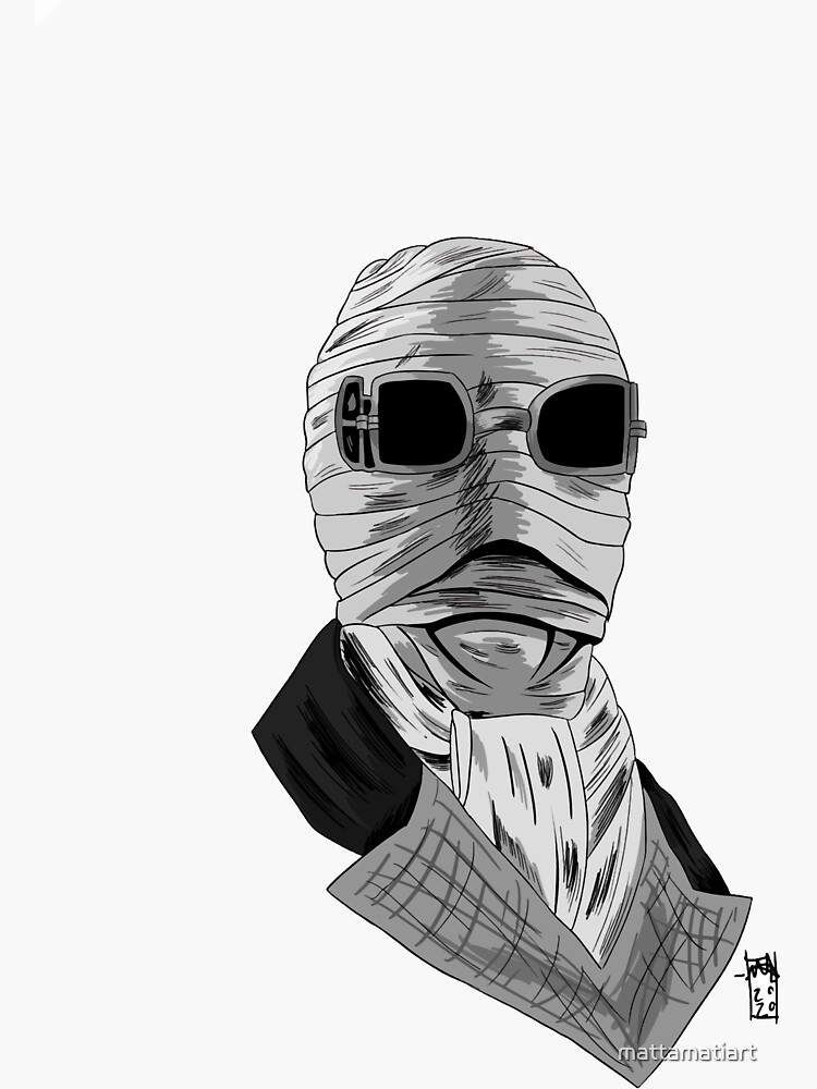 "The Invisible Man" Sticker for Sale by mattamatiart | Redbubble