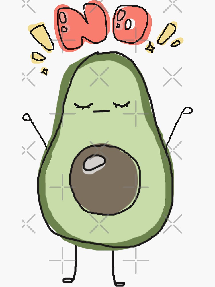 "'no' avocado" Sticker for Sale by crackheadruelx | Redbubble
