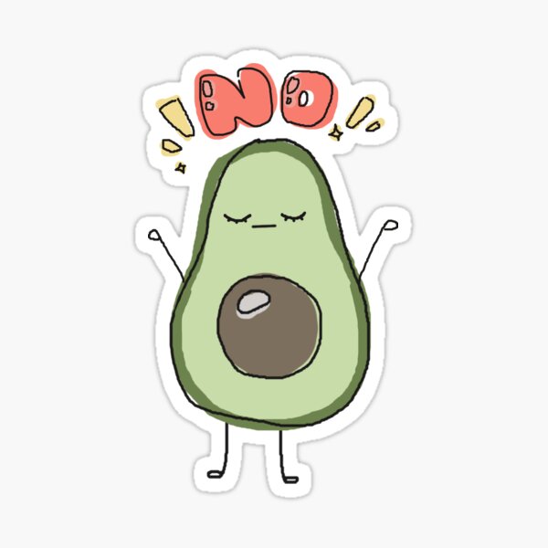 "'no' avocado" Sticker for Sale by crackheadruelx | Redbubble