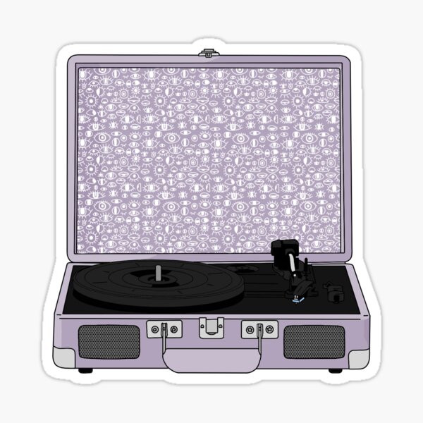 "Record Player Purple & White" Sticker for Sale by emagistrale | Redbubble