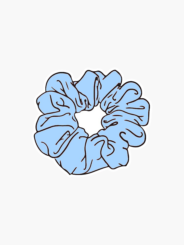 "light blue scrunchie" Sticker for Sale by delilahdesigns | Redbubble