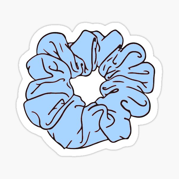 "light blue scrunchie" Sticker for Sale by delilahdesigns | Redbubble