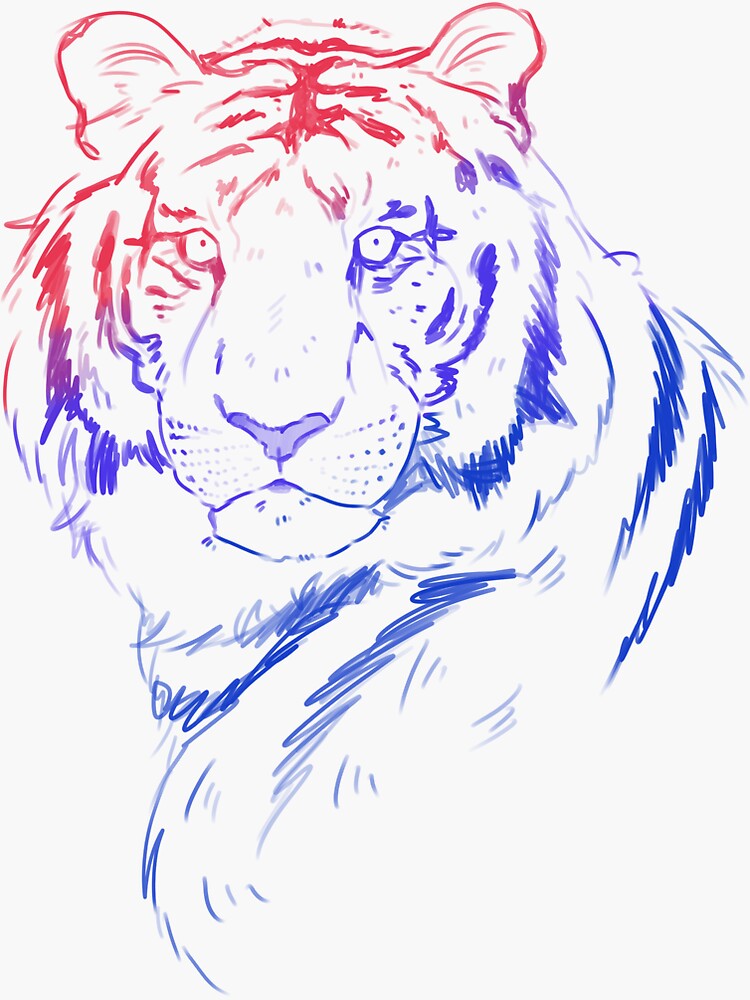 "Bi Pride Tiger" Sticker for Sale by Olli-RATKiNG | Redbubble
