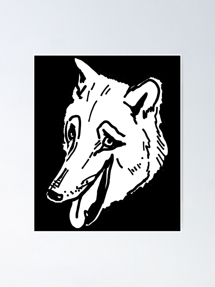 "Laughing Wolf Meme" Poster for Sale by sketchNkustom | Redbubble