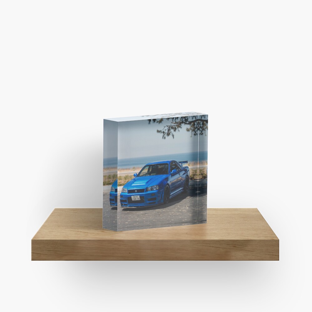 "Bayside Blue Nissan R34 GTR Skyline" Poster for Sale by missjdaniella ...