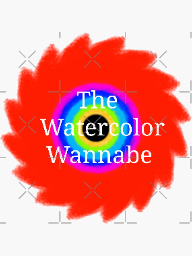 "The Watercolor Wannabe Logo" Sticker by WatrColrWanabe | Redbubble
