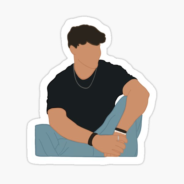 "Noah beck outline" Sticker for Sale by kaelynkiser | Redbubble