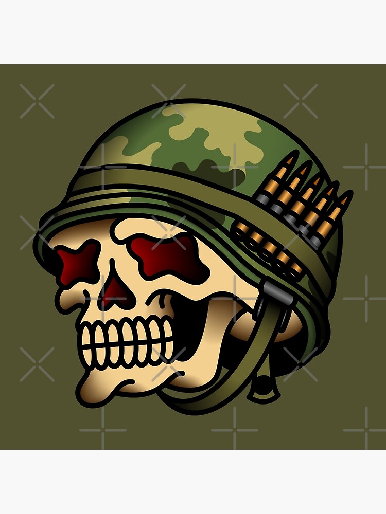 "Salty-Dog Vintage American Traditional War Skull" Photographic Print ...