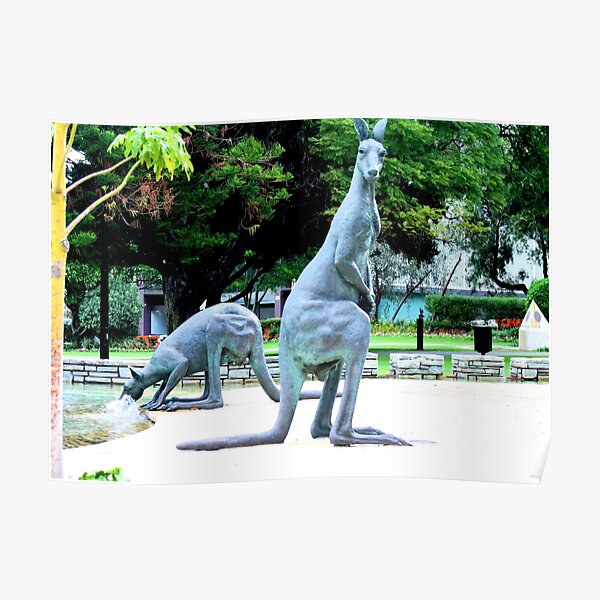 "Two Bronze Kangaroo statues Perth Australia" Poster for Sale by TeAnne ...
