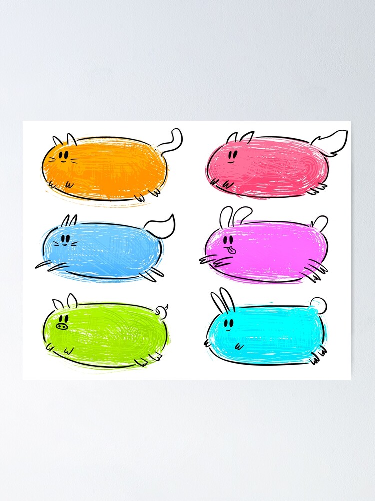 "The Chubbies Coloured" Poster for Sale by indigoz | Redbubble