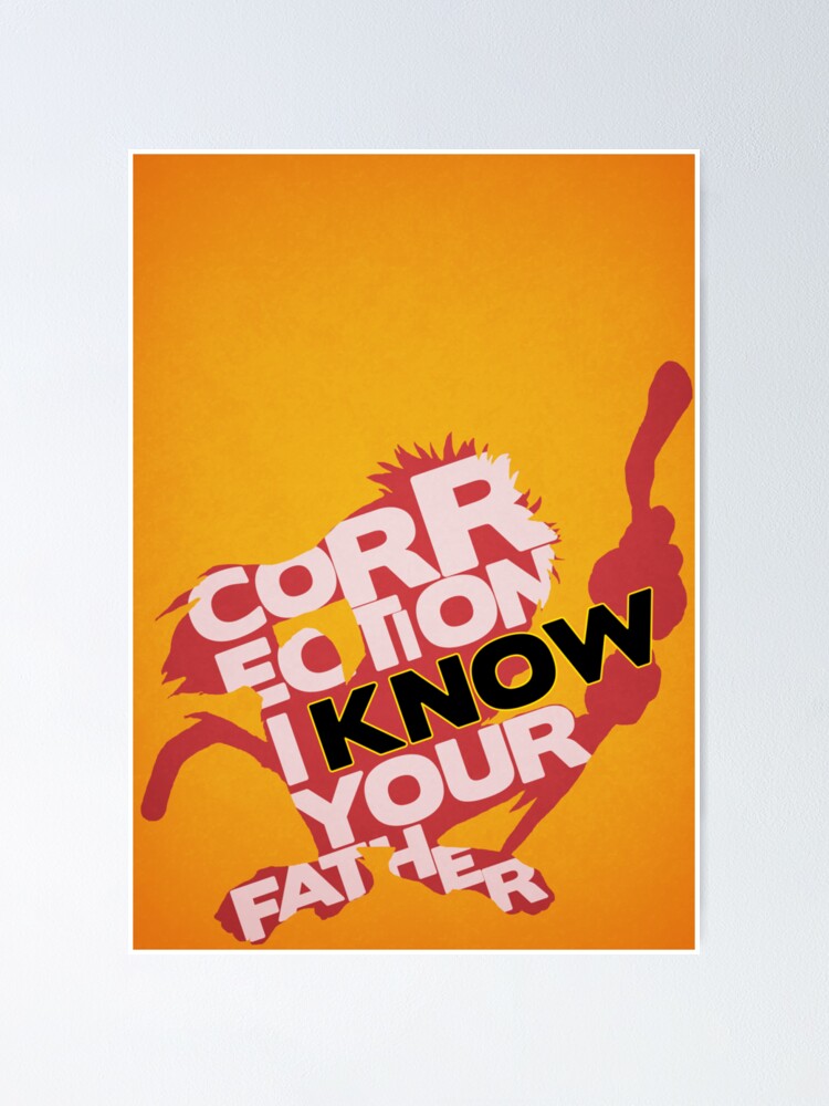 "Lion King - Rafiki: I Know Your Father" Poster by JonNaylor | Redbubble