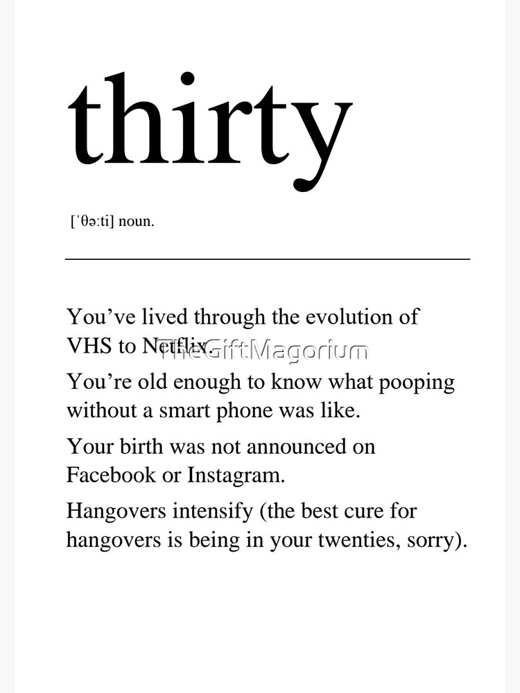 "Funny definition thirty 30 birthday celebration" Spiral Notebook for ...