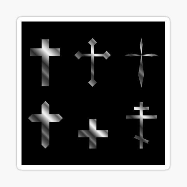 "Silver christian crosses in different designs " Sticker for Sale by ...