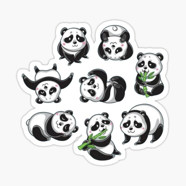 "Cute Pandas" Sticker for Sale by naturegift | Redbubble