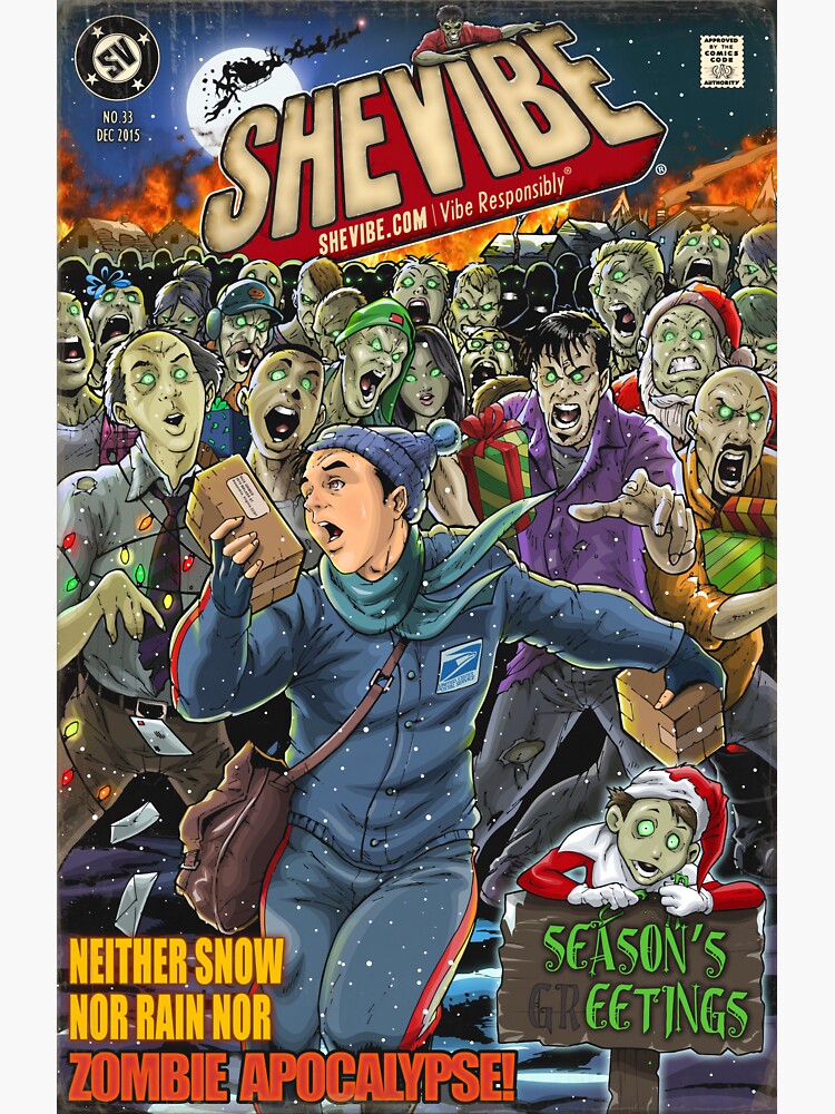 "Holiday Zombie Apocalypse - SheVibe Cover Art" Sticker for Sale by ...