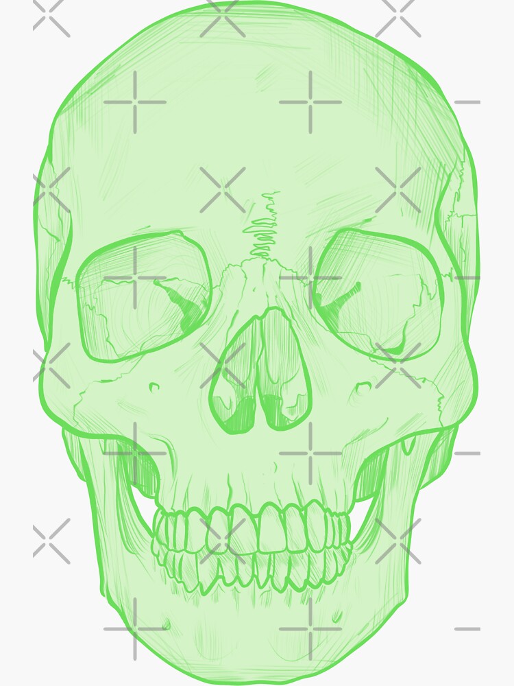 "neon green/mint pastel goth skull" Sticker for Sale by illhustration ...