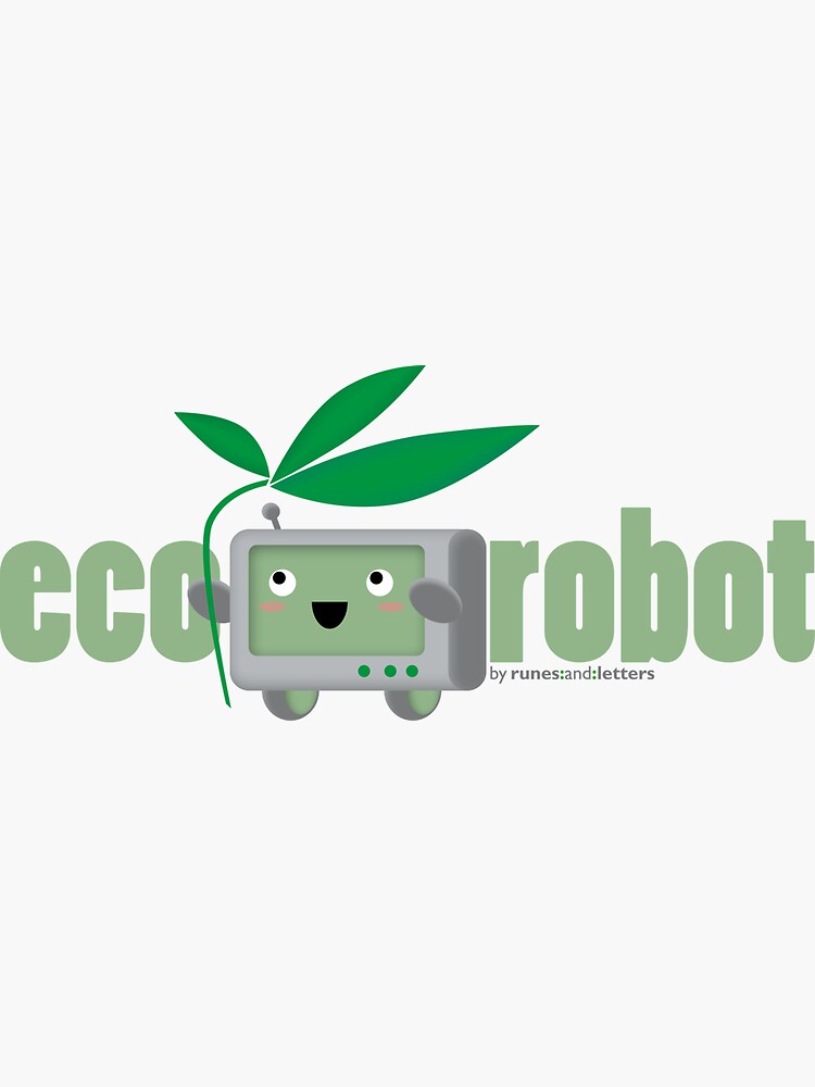 "eco-robot by RunesAndLetters (mint green)" Sticker for Sale by ...
