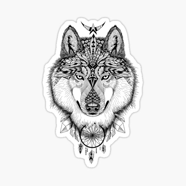 Pegatina «Lobo II Azteca» de hershdesign | Redbubble
