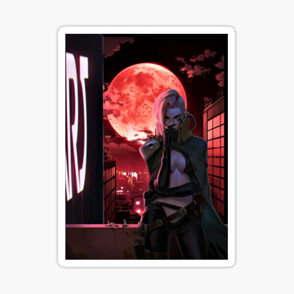 "Cyberpunk Blood Moon" Sticker for Sale by Clifficus | Redbubble