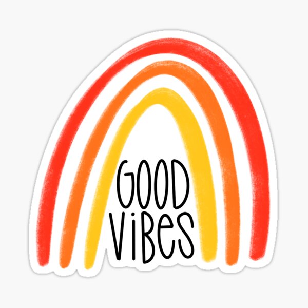 "GOOD VIBES rainbow" Sticker by stickersbykeg | Redbubble