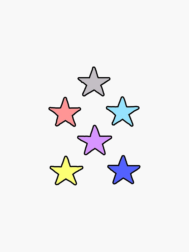 "multicolored star sticker pack" Sticker by trinhryann | Redbubble