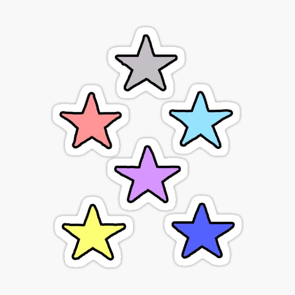 "multicolored star sticker pack" Sticker by trinhryann | Redbubble