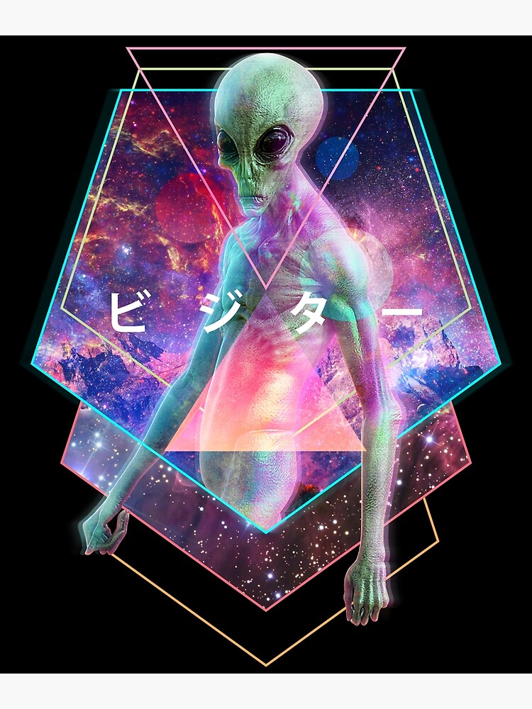 "Vaporwave Aesthetic Alien Visitor" Poster for Sale by ugbk-tshirts ...