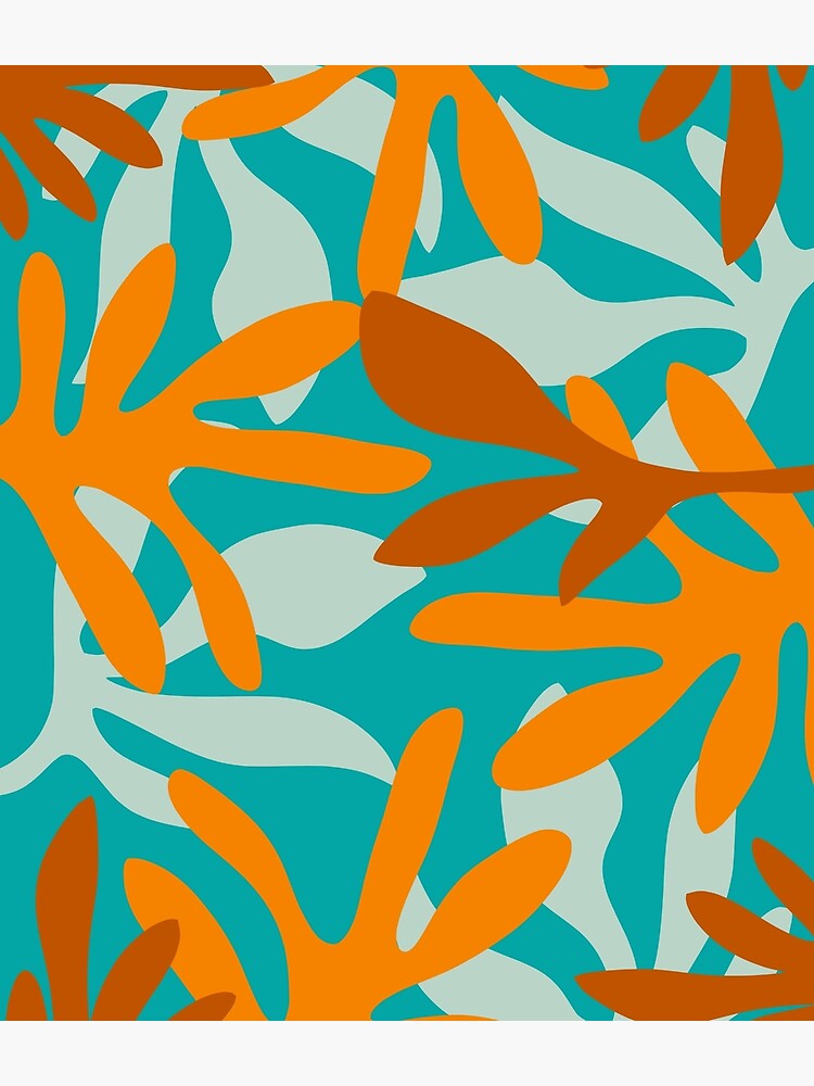 "Seychelles Garden Leafy Cutout Abstract Botanical Pattern in Orange ...